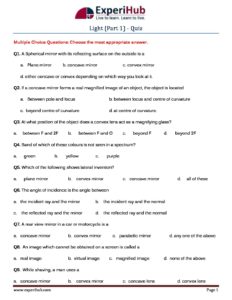 Quiz – Light Basic | Learn Science, Robotics and Artificial Intelligence